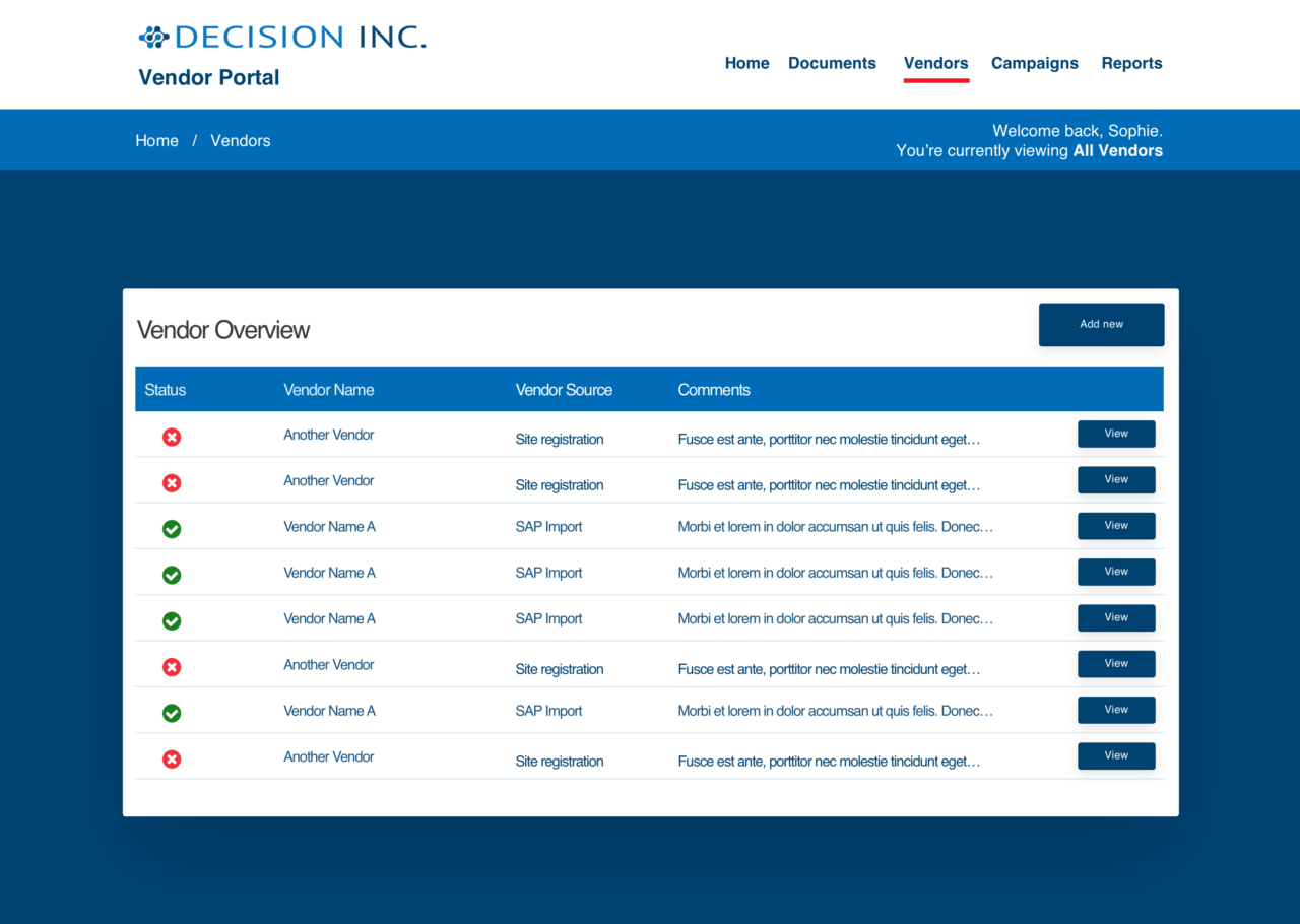 Vendor Portal Management | Decision Inc.