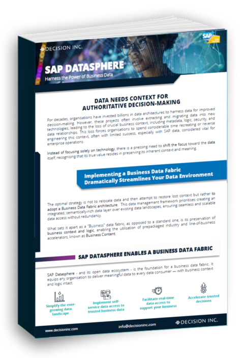 SAP Datasphere Brochure | Decision Inc.